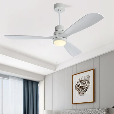Nordic Modern Simple Living Room Solid Wood Fan Lamp-Homary