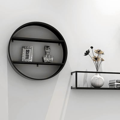 Modern Round Wall-Mounted Shelving in Metal | Homary