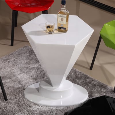 Hexagon White Bar Table with Modern Pub Table in White | Homary