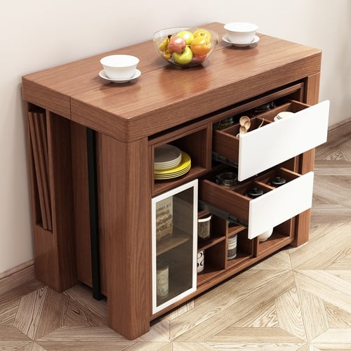 Modern 67" Extendable Dining Table Foldable Dining Table with Storage ...