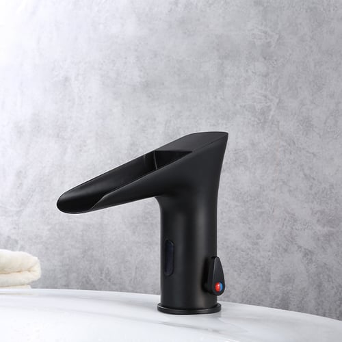 Single Hole Touchless Electronic Waterfall Bathroom Sink Faucet in ...