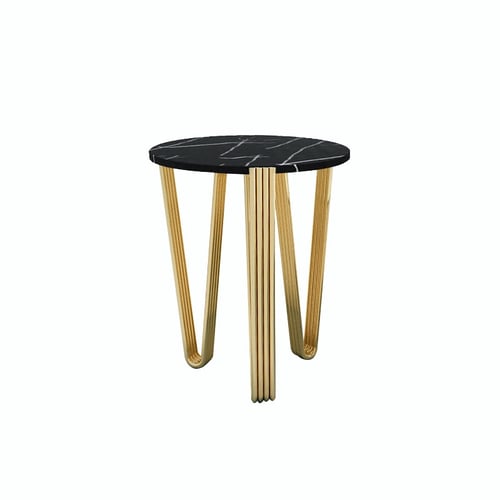 Modern Stylish Black Faux Marble Coffee Table Round Marble Coffee Table ...