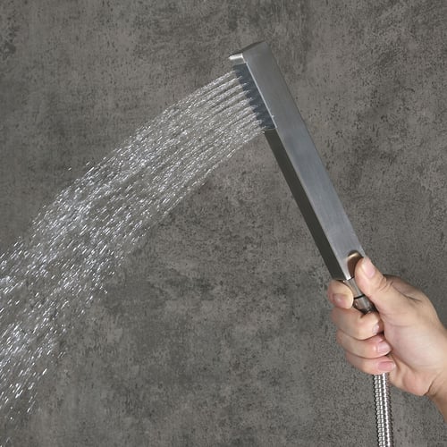 Dree LED Brushed Nickel Shower Set 10" with Hand Shower & Tub Spout ...