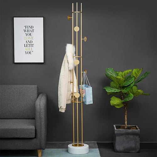 Modern Gold Coat Rack with Round Hook | Homary