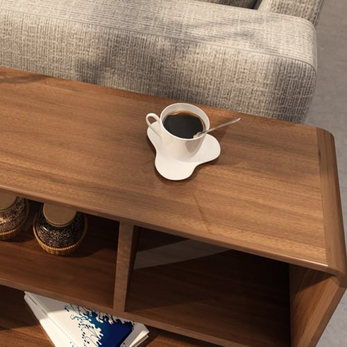 Modern Rectangular Side Table with Storage Wooden End Table | Homary