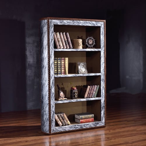 Medieval Rectangular Standard Bookshelf 4-Tiered Shelving | Homary