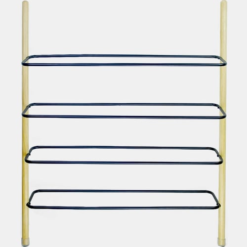 Modern Minimalist Ladder Shoe Shelf Wall Leaning Shoe Rack 4 Tiers ...