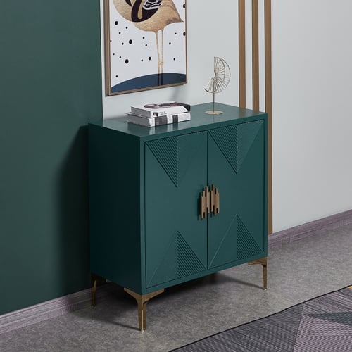 Wovuna 31" Green Shoe Cabinet Rectangle Shoe Storage with Doors and ...