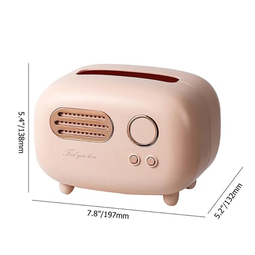 Retro Decor Radio Desk Tissue Box Paper Organiser | Homary AU