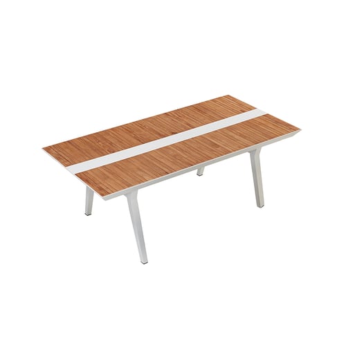2000mm Dining Table with Teak Wood Tabletop and Aluminum Legs | Homary UK