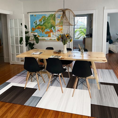 6' x 9' Modern Abstract Gradient Geometric Multi-colored Rectangle Area ...