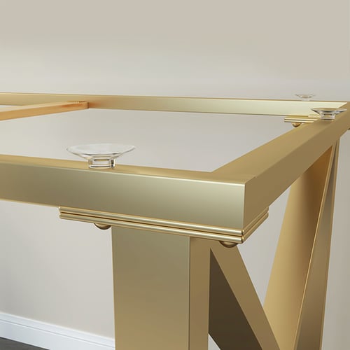Modern Black Writing Desk Sintered Stone Top & Gold Metal Frame | Homary