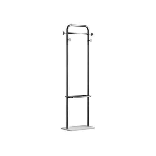 66" Modern Freestanding Rail Cloth Rack with Marble Base | Homary