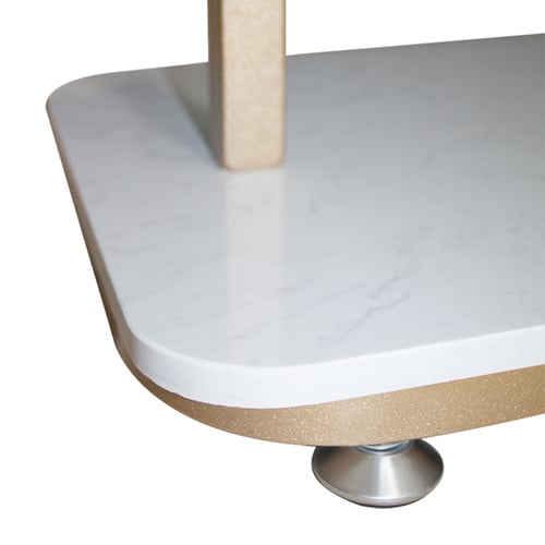 Gold Marble Freestanding Clothing Rack with Hanging Rail and Hooks | Homary