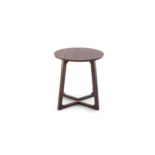 Round Side Table Oak End Table Walnut | Homary