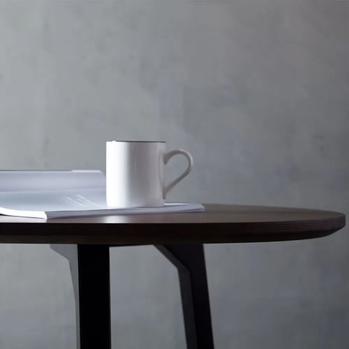 Round Side Table Oak End Table Walnut | Homary