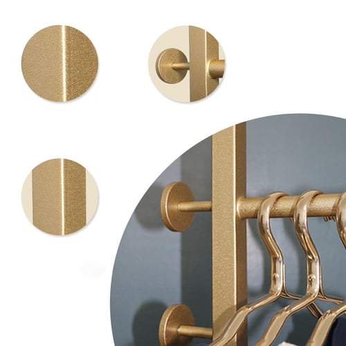 Gold Marble Freestanding Clothing Rack with Hanging Rail and Hooks | Homary