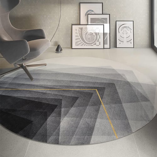 7' x 7' Modern Abstract Geometric Gradient Multi-Color Area Rug | Homary
