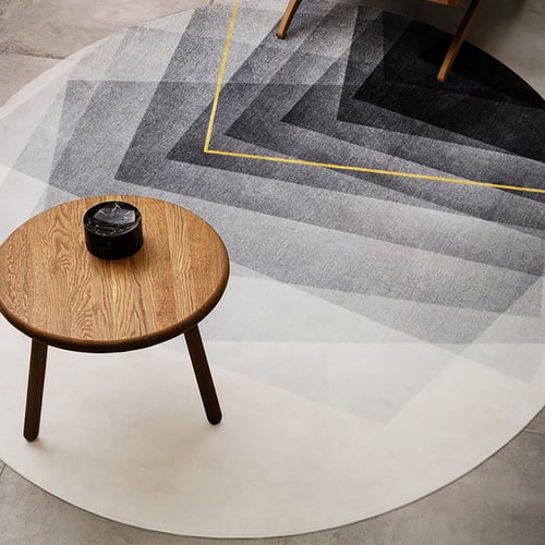 7' x 7' Modern Abstract Geometric Gradient Multi-Color Area Rug | Homary