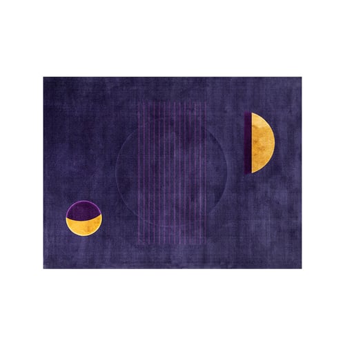5' x 5' Designer Modern Style Circular Deep Purple Area Rug | Homary