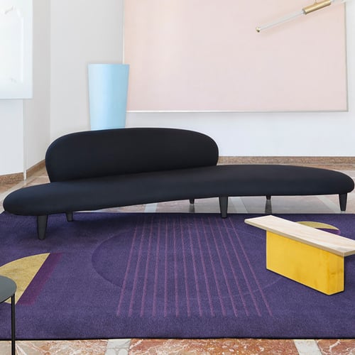 5' x 5' Designer Modern Style Circular Deep Purple Area Rug | Homary