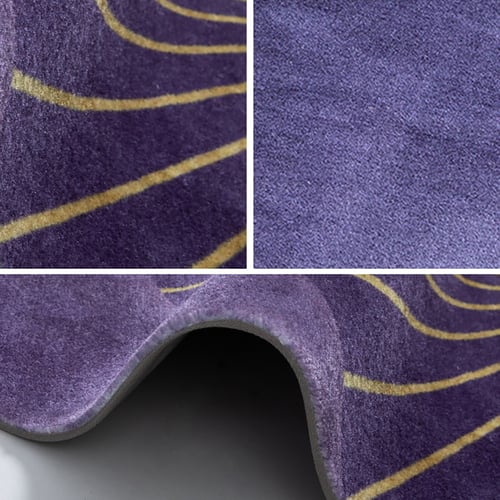 5' x 5' Designer Modern Style Circular Deep Purple Area Rug | Homary