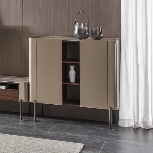Armoire de Rangement Classique Kaki Buffet avec 2 Portes | Homary FR