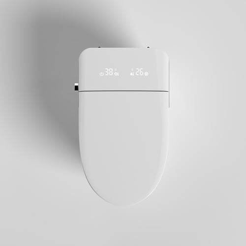 Smart 1-Piece Elongated Automatic Toilet in White LED Display Screen ...