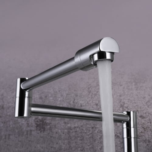 Modern Retractable Wall-mounted Pot Filler Chrome Kitchen Tap with ...