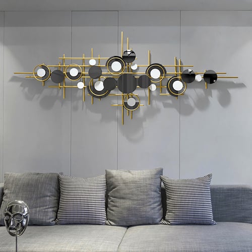 Modern Abstract Metal Wall Decor with Geometric Overlapping Design | Homary