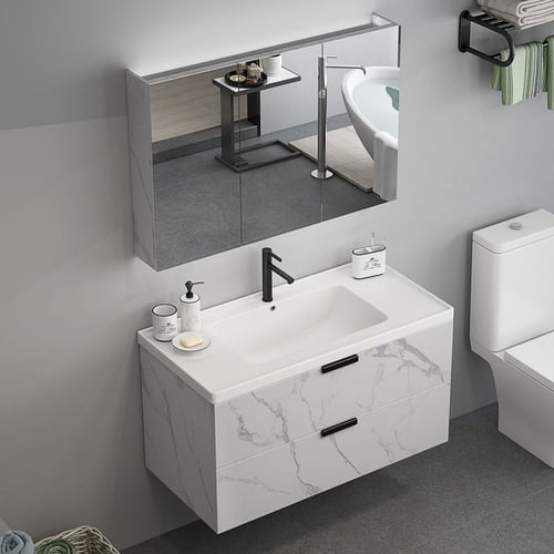 Modern 900mm Floating Bathroom Vanity Wall Mount Single Basin Vanity ...