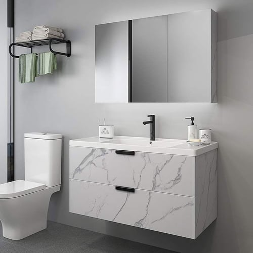 Modern 900mm Floating Bathroom Vanity Wall Mount Single Basin Vanity ...