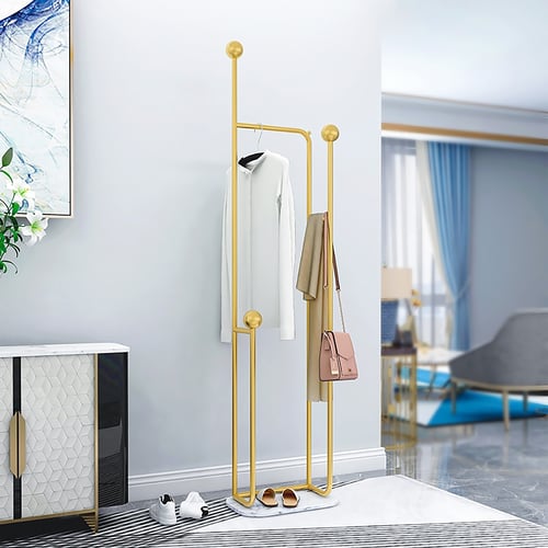 Marble Gold Clothing Rack with Hooks and Hanging | Homary