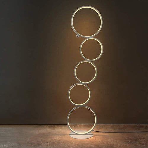 Multi-Head White Integrated LED Floor Lamp Geometric Standing Light ...