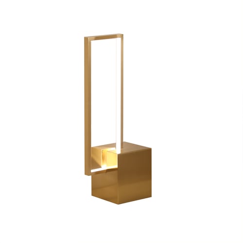 Modern Geometric Table lamp Gold Desk lamp with Square Base | Homary