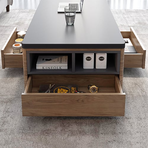 Modern Lift Top Coffee Table Multi Functional Table with 3 Drawers in ...