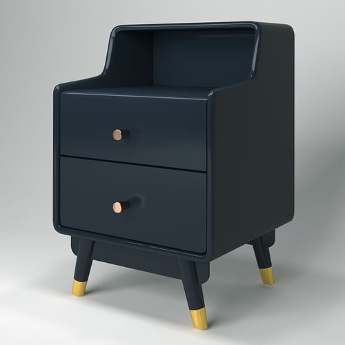 Blue Nightstand Modern Nightstand Stylish Bedside Table with 2 Drawers ...