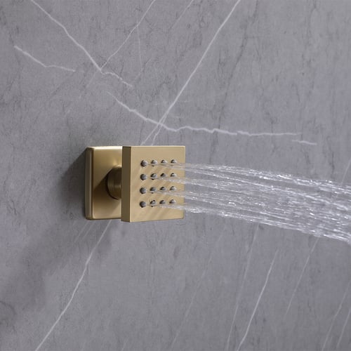 Ceiling-Mounted 16" Shower System in Brushed Gold 4-Function ...