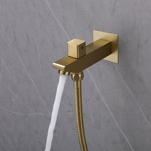 Ceiling-Mounted 16" Shower System in Brushed Gold 4-Function ...