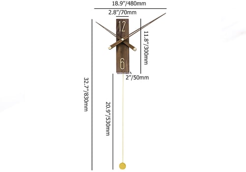 Modern Large Decorative Wall Clock Rectangle Walnut Wood Wall Clocks ...