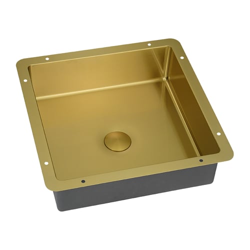 Gold Luxury Stainless Steel Rectangular Basin Undermount Bathroom Wash ...