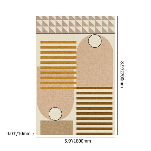 Artistic Geometric 1800mm x 2700mm Faux Cashmere Indoor Area Rug For ...