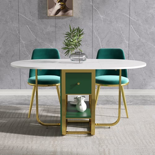 Fabled Modern Extendable Rectangle Dining Table Wood Drop Leaf Folding ...