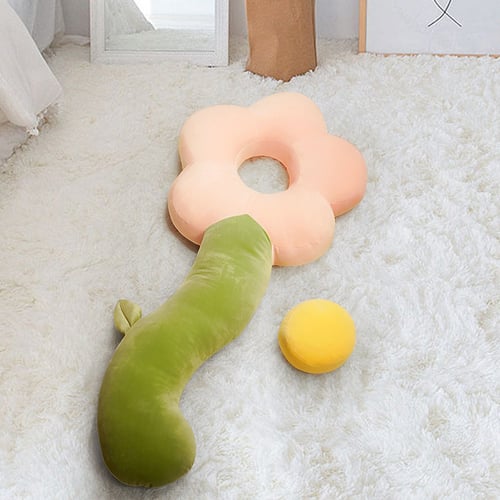 51 x 22 inches Long Cotton Plush Flower Full Body Pillow for Bed Side ...