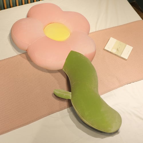 51 x 22 inches Long Cotton Plush Flower Full Body Pillow for Bed Side ...