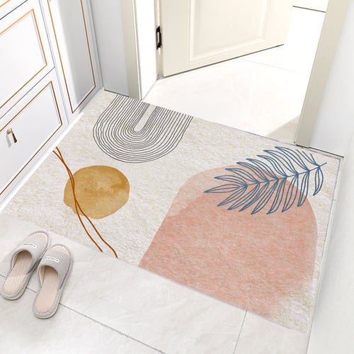 2 Pieces Modern Non-Slip Soft Bath Mat Set Abstract Bathroom Rugs 16" x ...