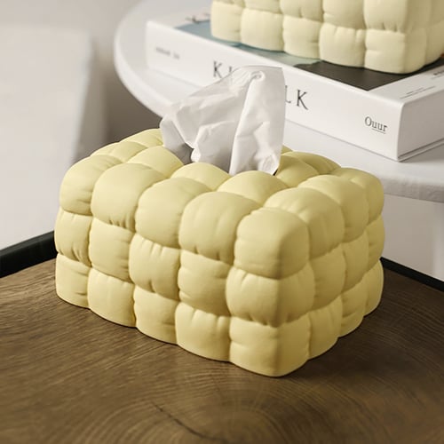 Yellow Ceramic Tissue Box Holder Modern Facial Tissue Box Cover | Homary