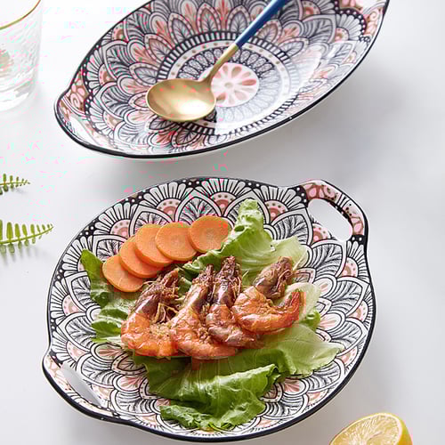 17-Piece Dinnerware Sets Boho Ceramic Dinnerware for 4 People | Homary