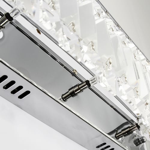 Modern 3-Light Rectangle Wall Sconce with Glass Crystal Shade Polished ...