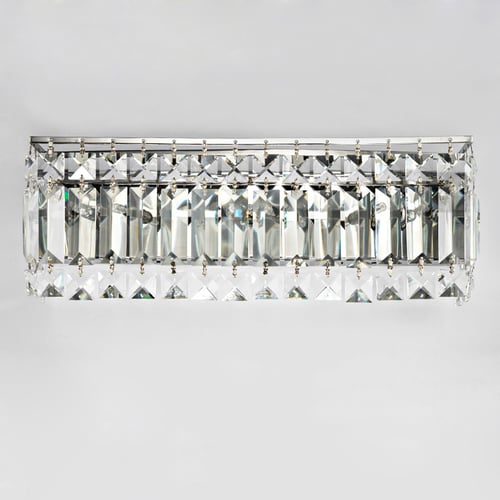 Modern 3-Light Rectangle Wall Sconce with Glass Crystal Shade Polished ...